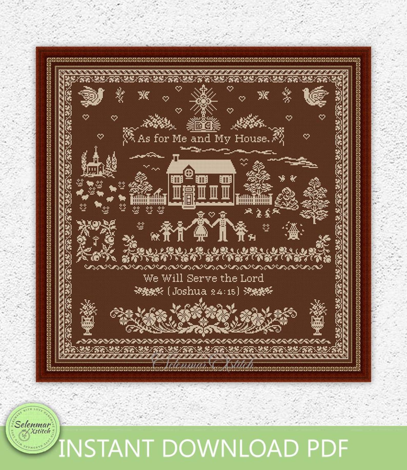 Monochrome House Blessing Cross Stitch Pattern Bible Verse Sampler ...