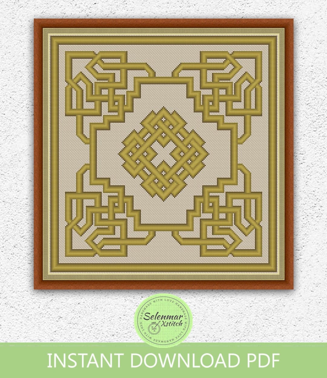 Celtic Knot Counted Cross Stitch Pattern Celtic Cross Stitch Embroidery ...