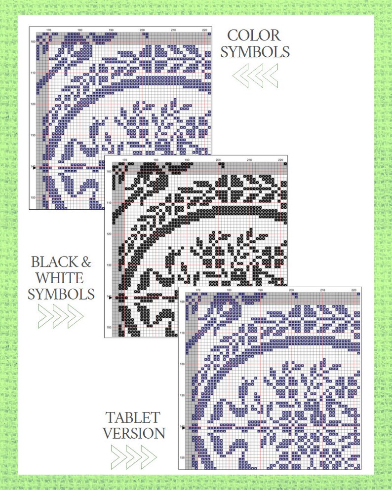 Two Color Cross Stitch Pattern Geometric Ornament Antique Square ...
