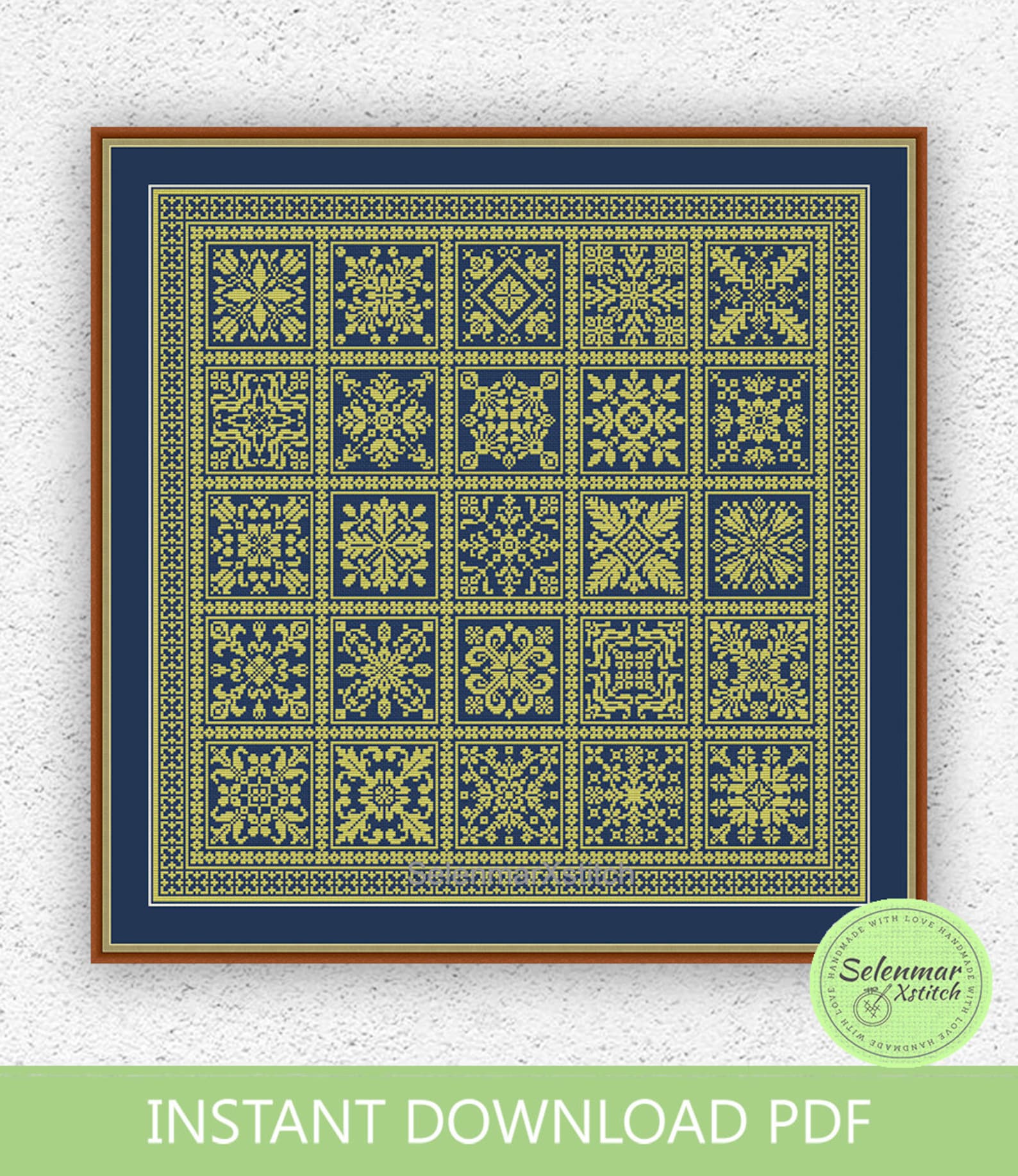 Monochrome Quaker Sampler Cross Stitch Pattern Quilt Cross - Etsy