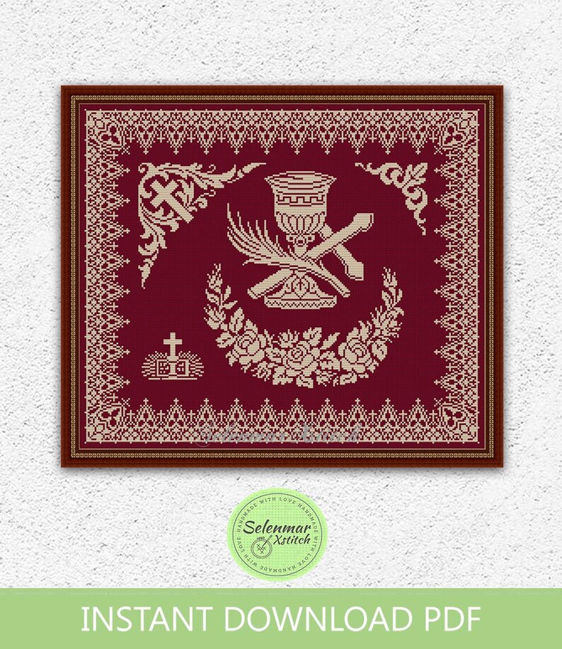 Monochrome Religious Cross Stitch Pattern Easter Cross Stitch Religious ...