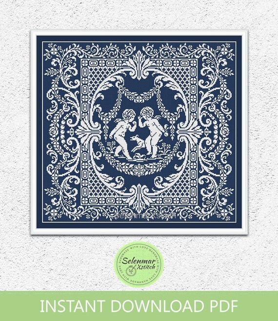 Monochrome Counted Cross Stitch Pattern Angels Cross Stitch - Etsy
