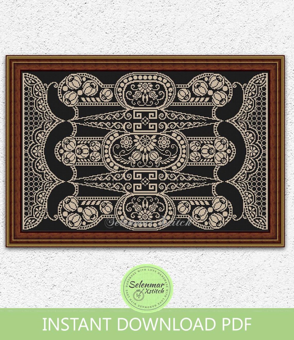 Monochrome Cross Stitch Pattern Sampler Cross Stitch Ornamental Floral ...