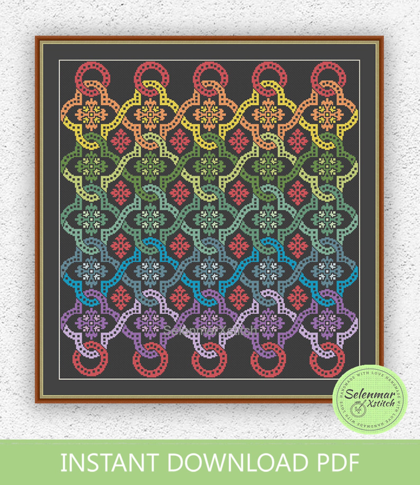Colorful Quaker Cross Stitch Pattern Quilt Cross Stitch Geometric ...