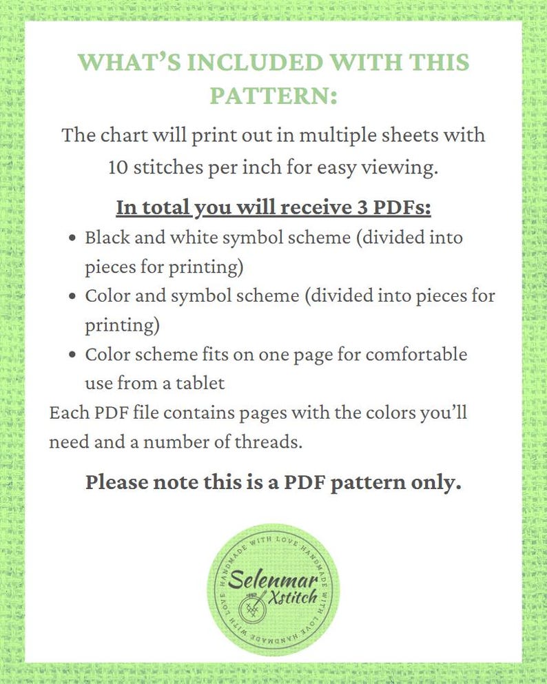 Two Colors Cross Stitch Pattern Floral Cross Stitch Square Embroidery ...