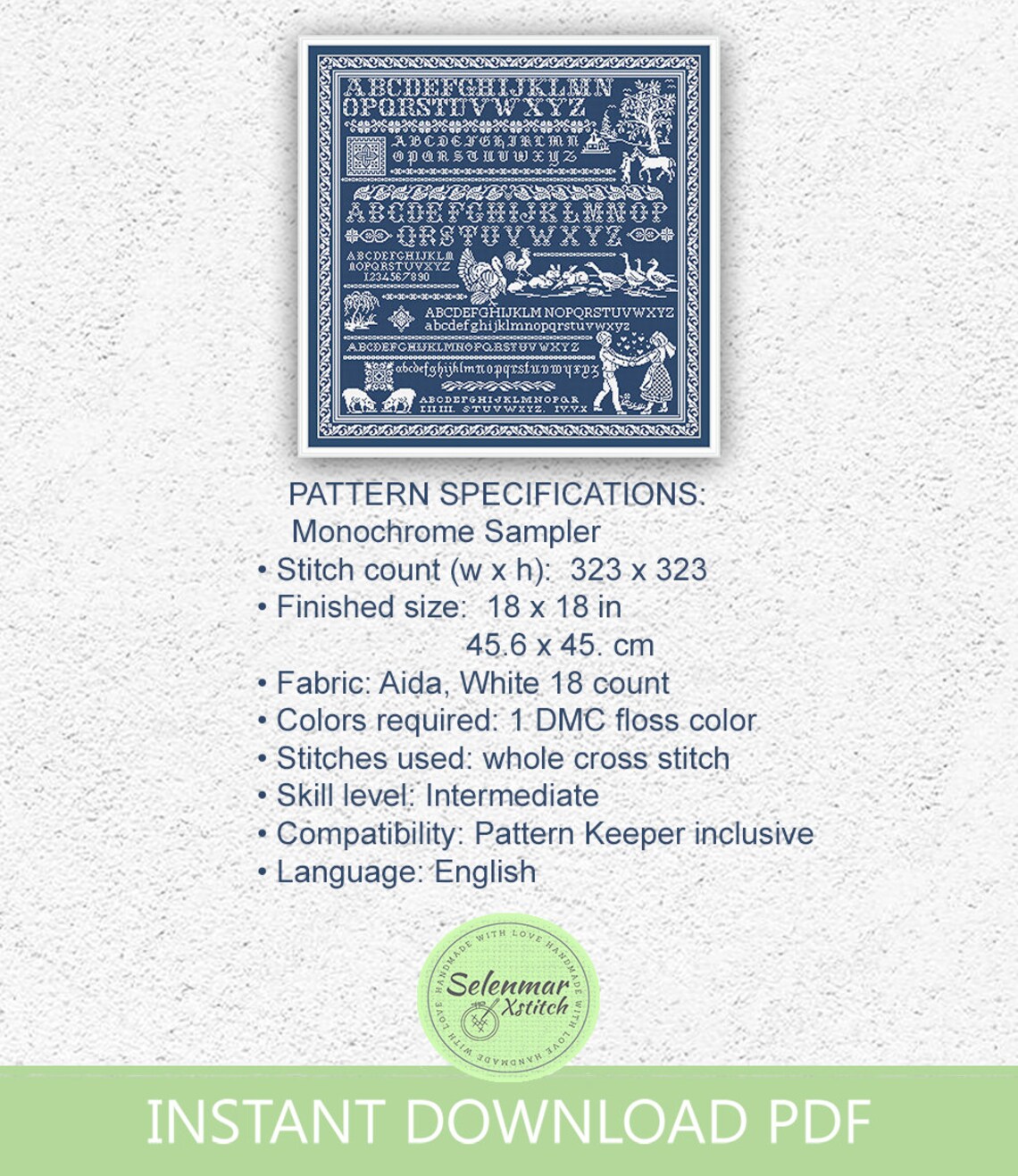 Village Quaker Sampler Cross Stitch Pattern Quaker Country X - Etsy