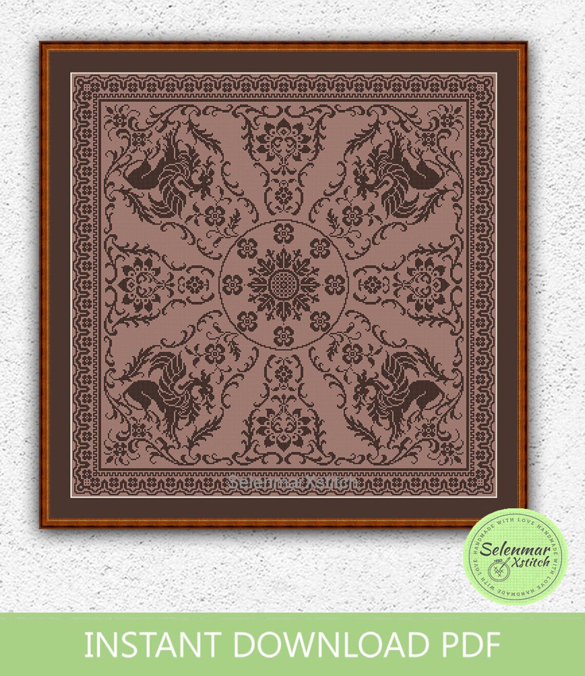 Monochrome Dragons Cross Stitch Pattern Celtic Dragons Cross - Etsy