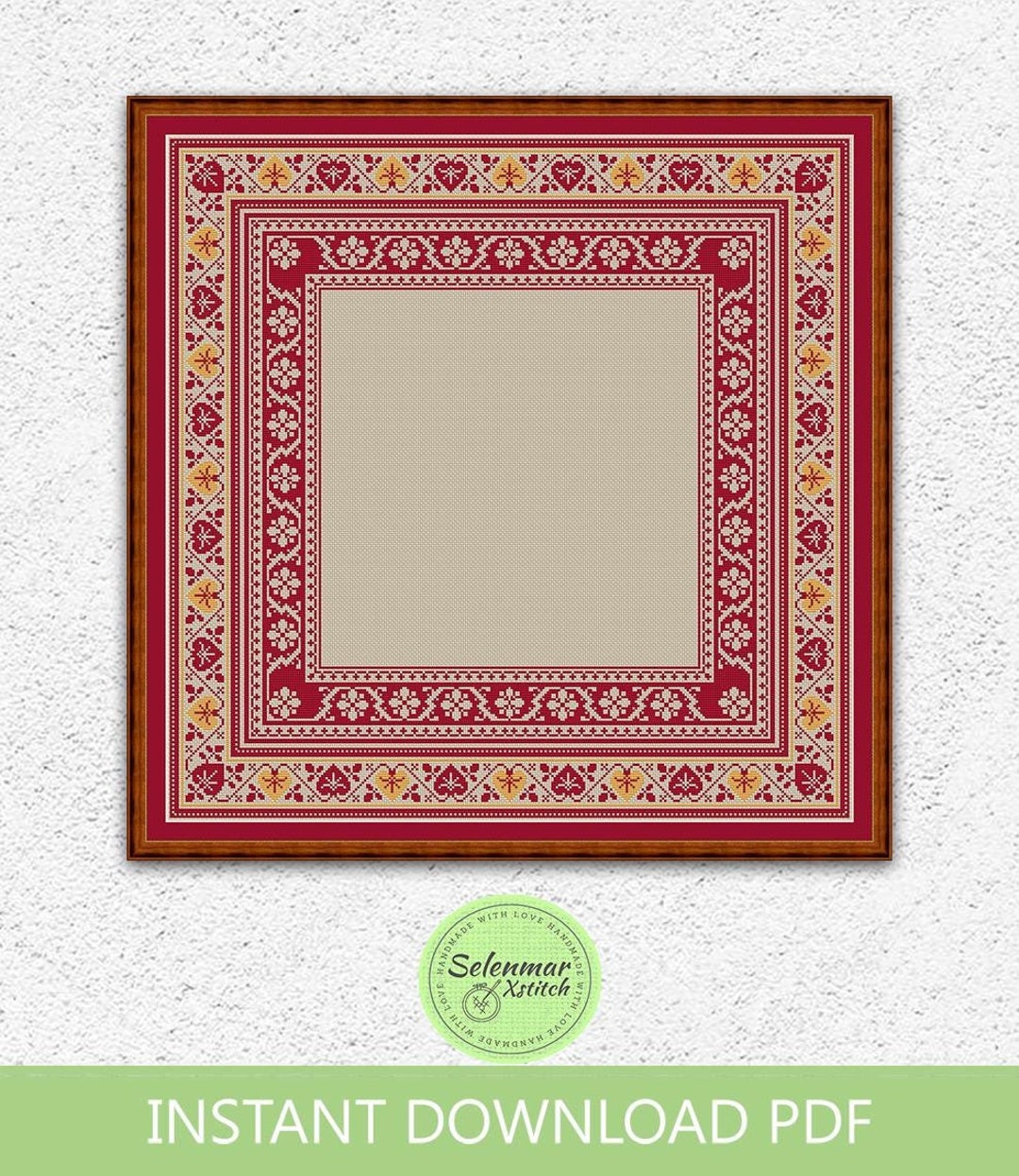 Two Color Cross Stitch Antique Pattern Tile Cross Stitch Embroidery ...