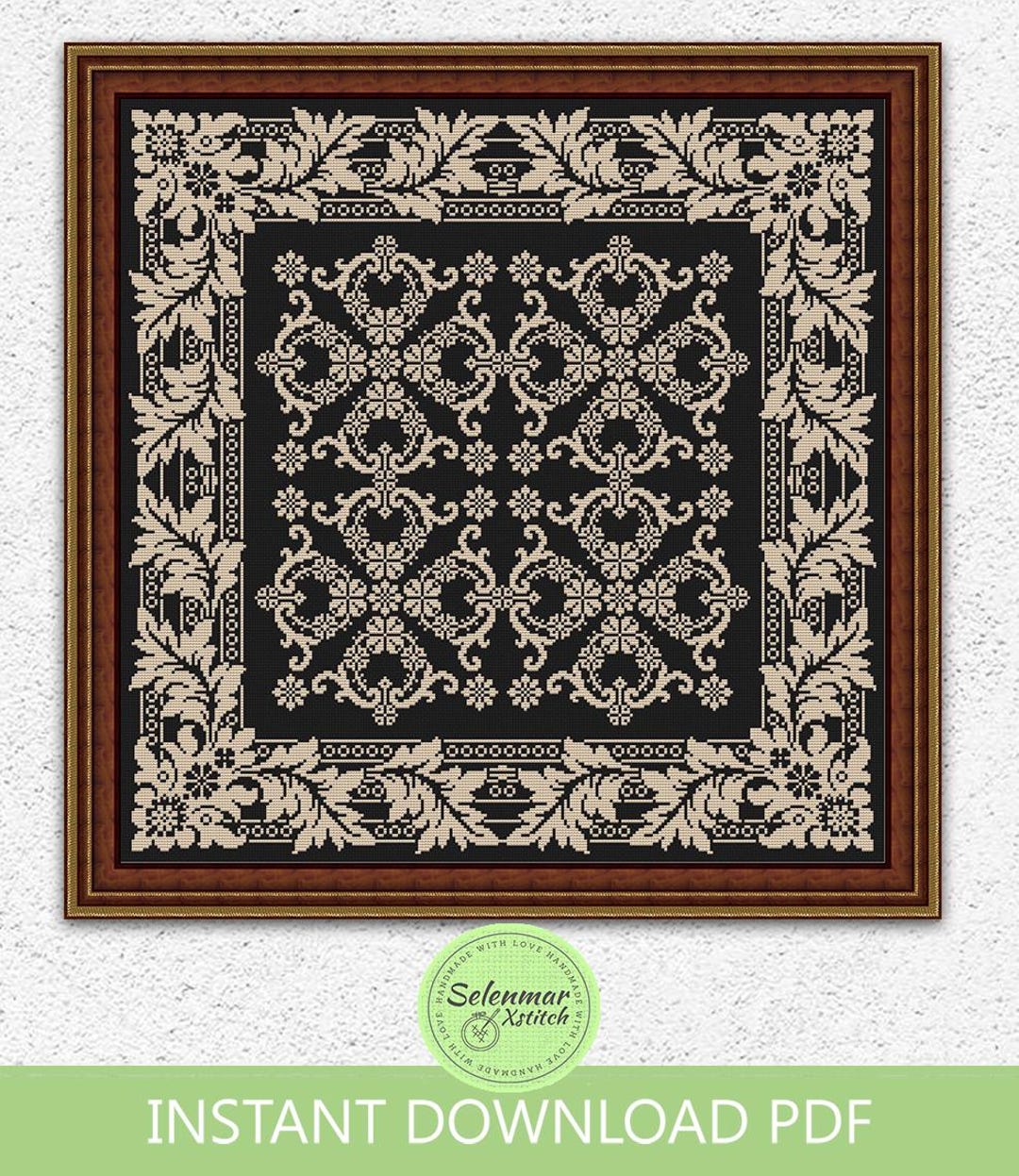Monochrome Cross Stitch Pattern Sampler Cross Stitch Vintage Embroidery ...