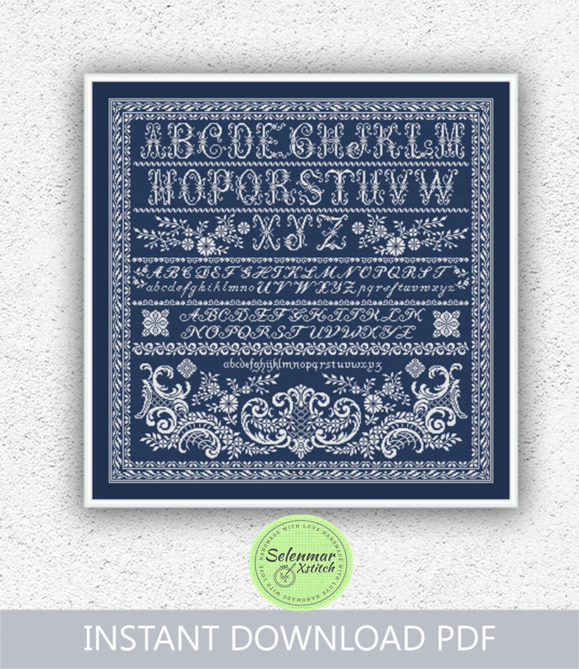 Flower Quaker Sampler Cross Stitch Pattern Floral Antique - Etsy