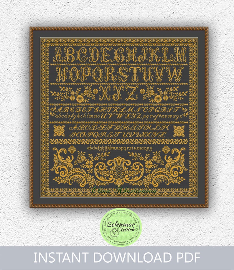 Flower Quaker Sampler Cross Stitch Pattern Floral Antique - Etsy