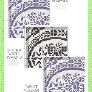 Two Colors Cross Stitch Pattern Floral Cross Stitch Square Embroidery ...