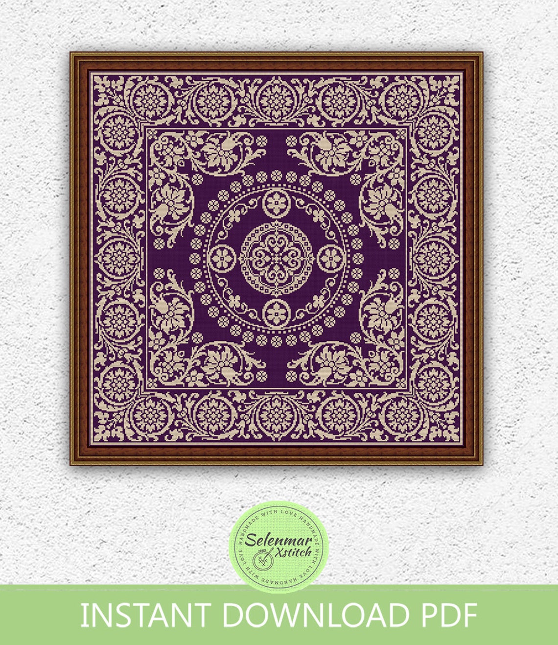 Monochrome Cross Stitch Pattern Pillow Cross Stitch Embroidery Design ...