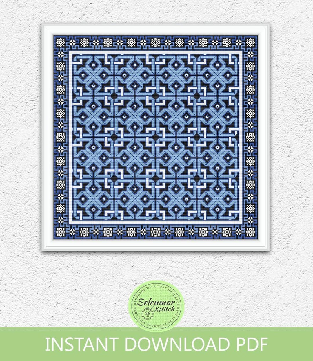 Geometric Counted Cross Stitch Pattern Tile Cross Stitch Patchwork ...