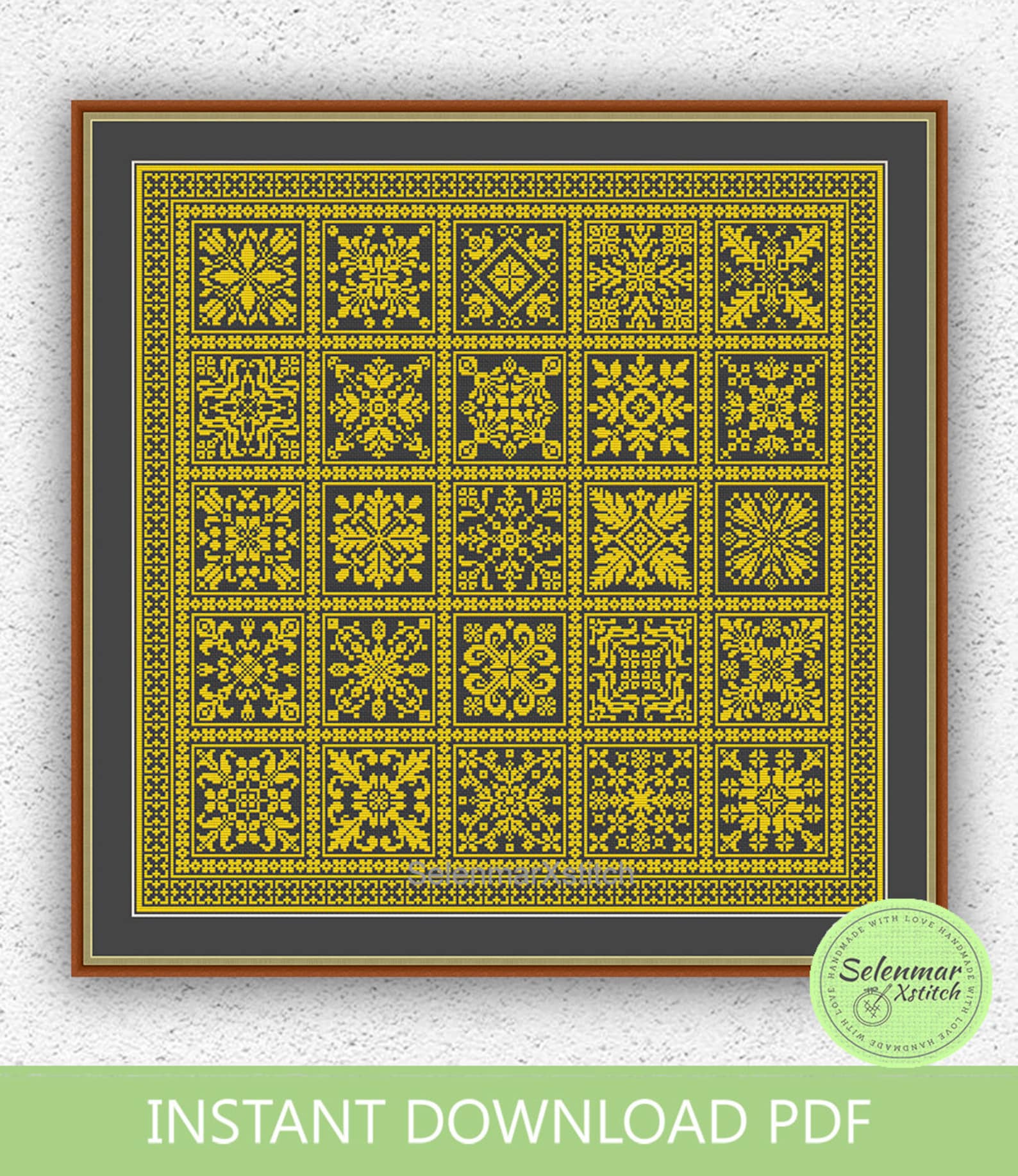 Monochrome Quaker Sampler Cross Stitch Pattern Quilt Cross - Etsy