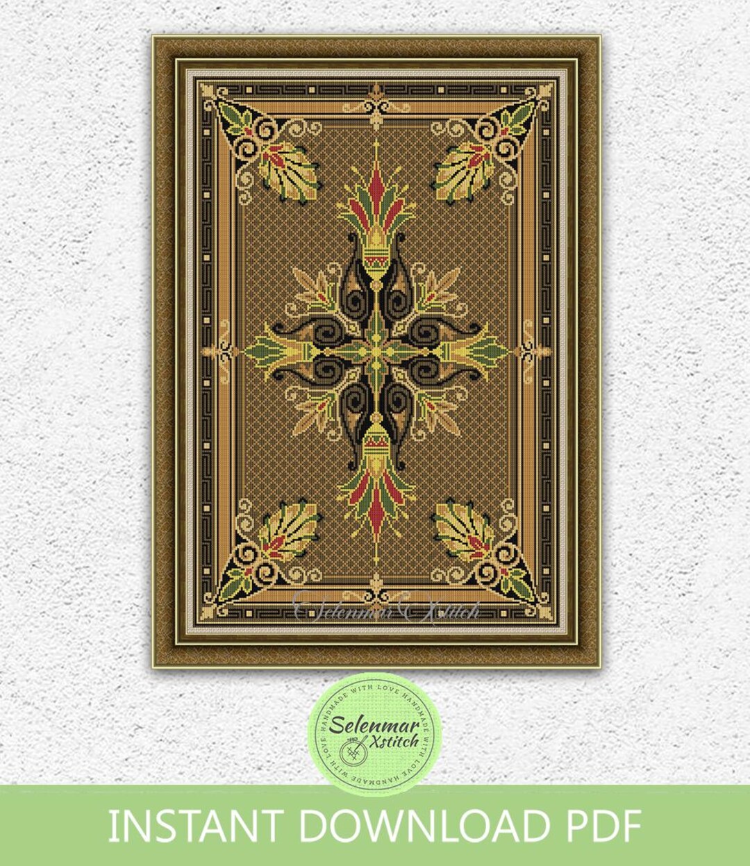 Antique Cross Stitch Pattern Antique Ornament Counted Xstitch Chart ...