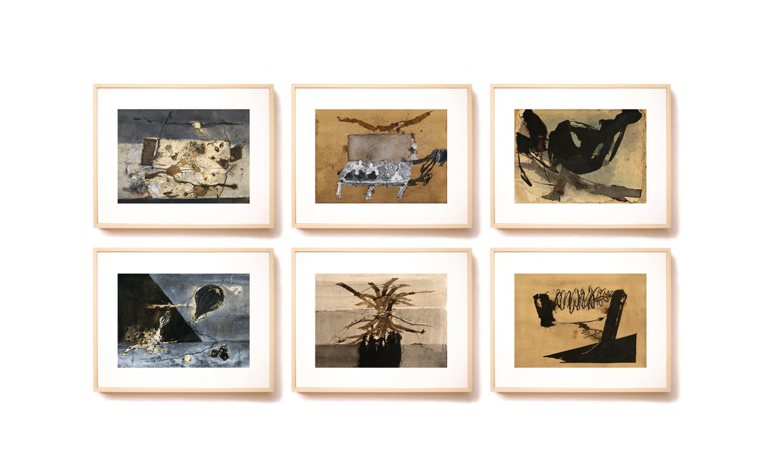 Set of 6 Prints, Abstract Art Prints Set of 6, Abstract Wall Art Set ...