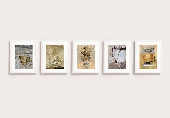 Set of 5 Abstract Art Prints Set of Five Giclée Art Prints - Etsy
