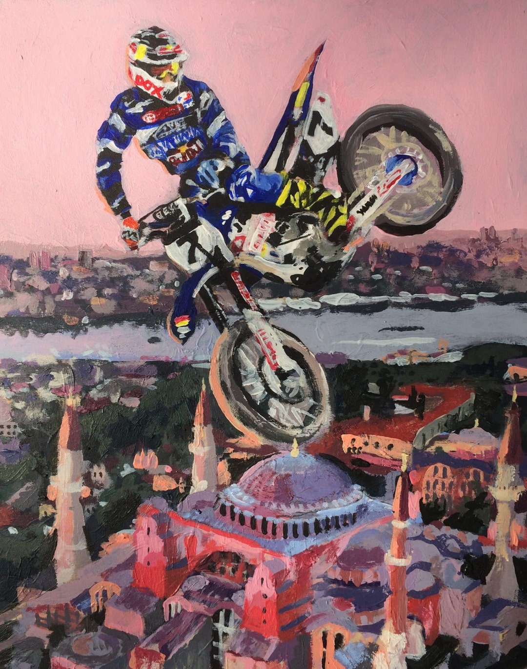 Mosque Torque - Acrylic Painting on Gallery Deep 1.5 Inch Birch Wood ...