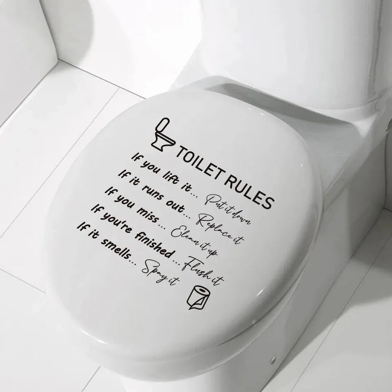 Toilet Rules Toilet Cistern Decor Sticker Decal - Etsy