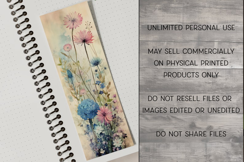 15 Watercolor Flowers Printable Bookmarks, Digital Download Bookmark ...