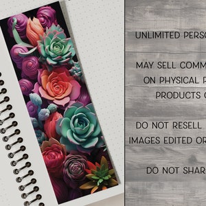 Succulent 10 Printable Bookmarks, Digital Download Bookmark Pages, Book ...