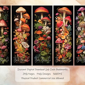 Mystical Mushrooms 15 Printable Bookmarks, Digital Download Bookmark ...