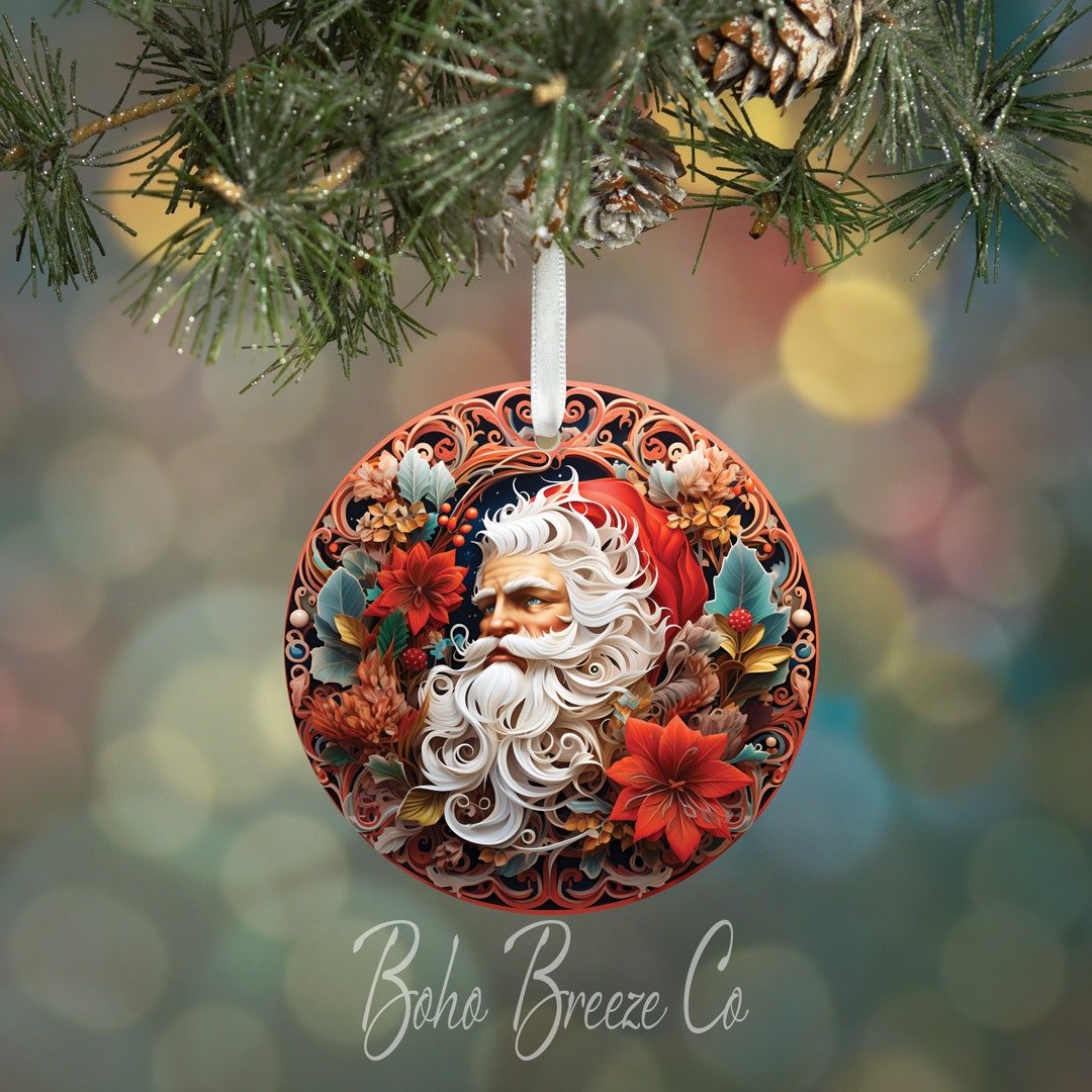 3D Santa Clause Christmas Ornament Sublimation PNG Instant - Etsy