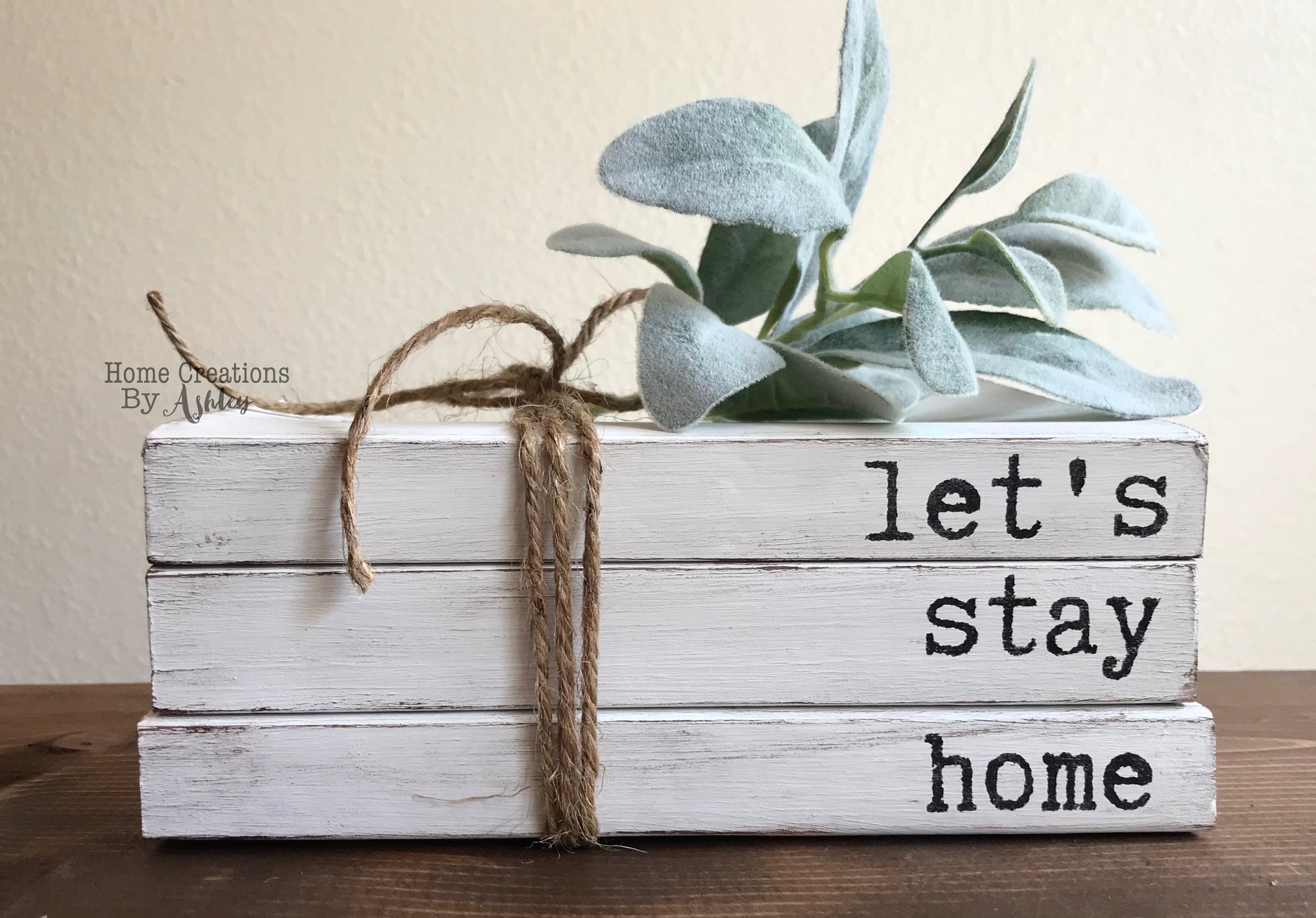 Farmhouse Stacked Book Set / Personalized Stacked Books / Stamped Books ...