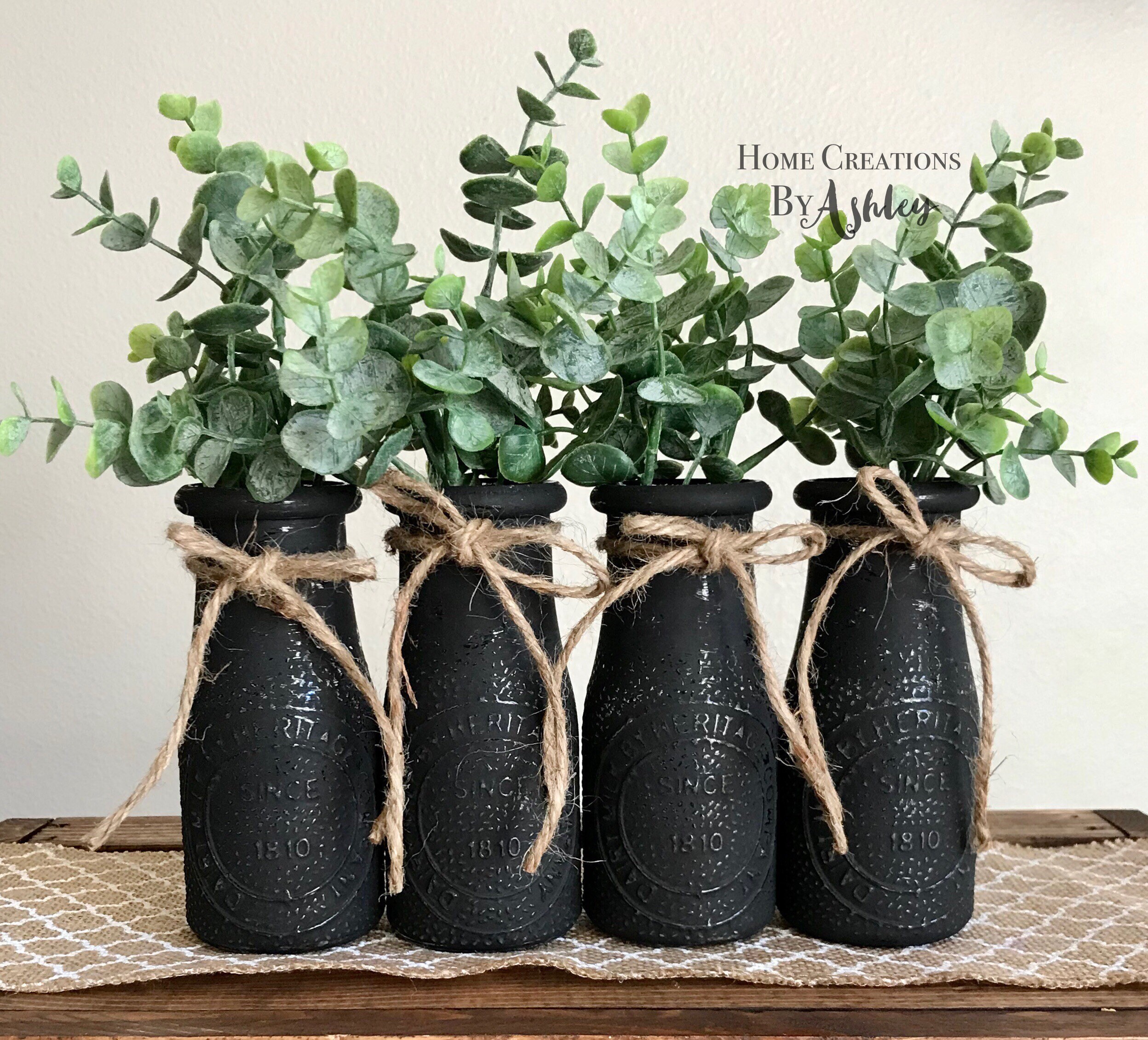 Farmhouse Milk Bottles / Country Milk Bottles / Rustic Milk Bottles ...