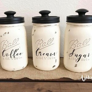 Rustic Mason Jar Dry Goods Containers / Farmhouse Mason Jars / Country ...