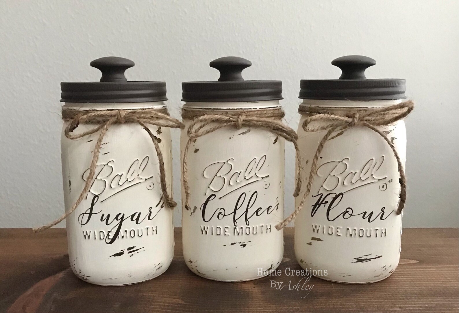 Rustic Mason Jar Dry Goods Containers / Farmhouse Mason Jars / | Etsy