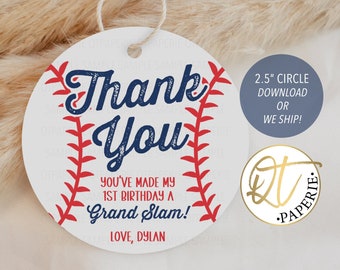 Grand Slam Baseball Birthday Party Favor Tag - Etsy