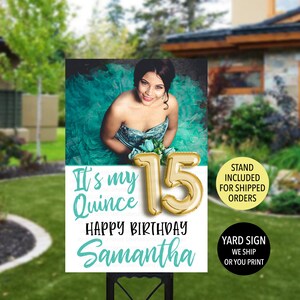 Quinceanera Birthday Sign, Quinceanera Yard Sign, 15th Birthday Yard ...