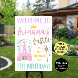 Princess Birthday Sign, Princess Yard Sign, Princess Birthday Yard Sign ...
