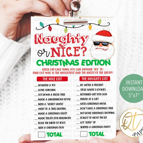 Adult Christmas Party Game Naughty or Nice Game Christmas | Etsy