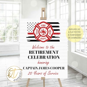 Firefighter Retirement Welcome Sign, Fire Department Retirement ...