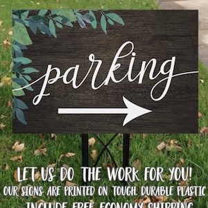 Wood Wedding Parking Sign, Wooden Parking Sign, Rustic Parking Sign ...