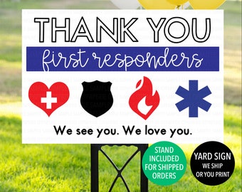 First responder sign | Etsy