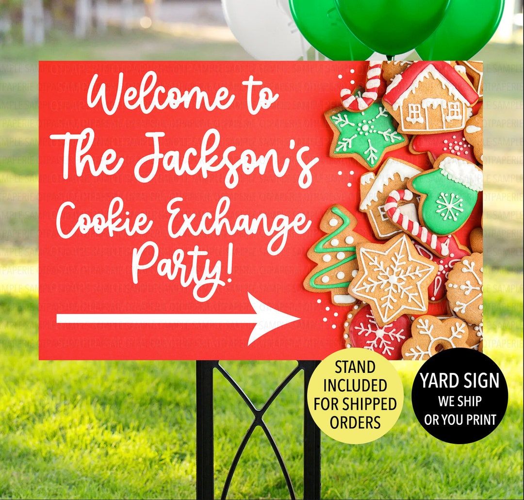 Christmas Cookie Exchange Party Sign, Christmas Cookie Sign, Cookie ...