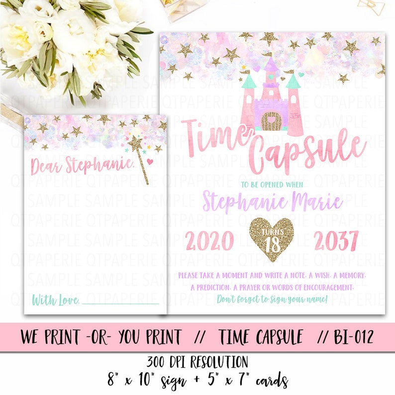 Princess Time Capsule Princess Printable 1st Birthday Time | Etsy