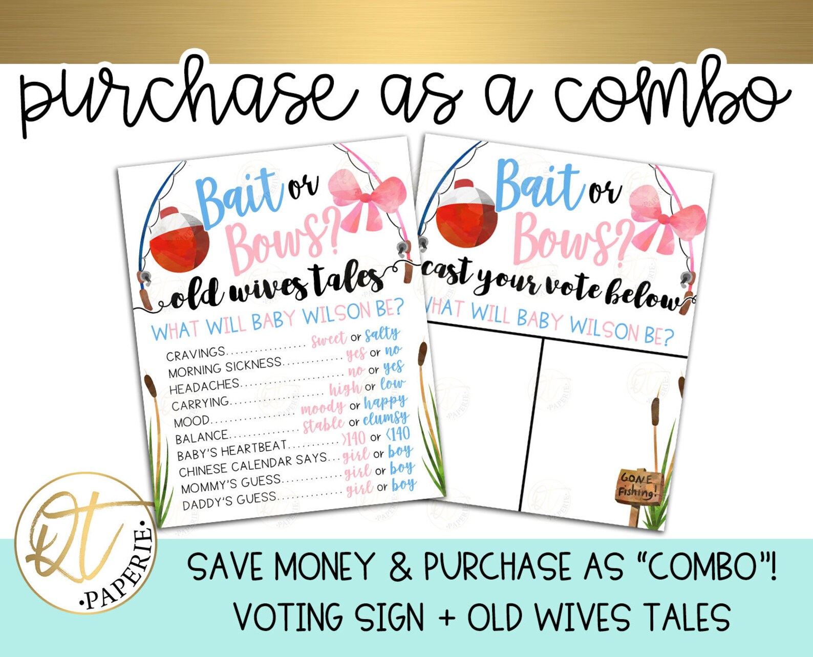 Bobber or Bow Gender Reveal Sign Bobber or Bow Sign Bobber - Etsy