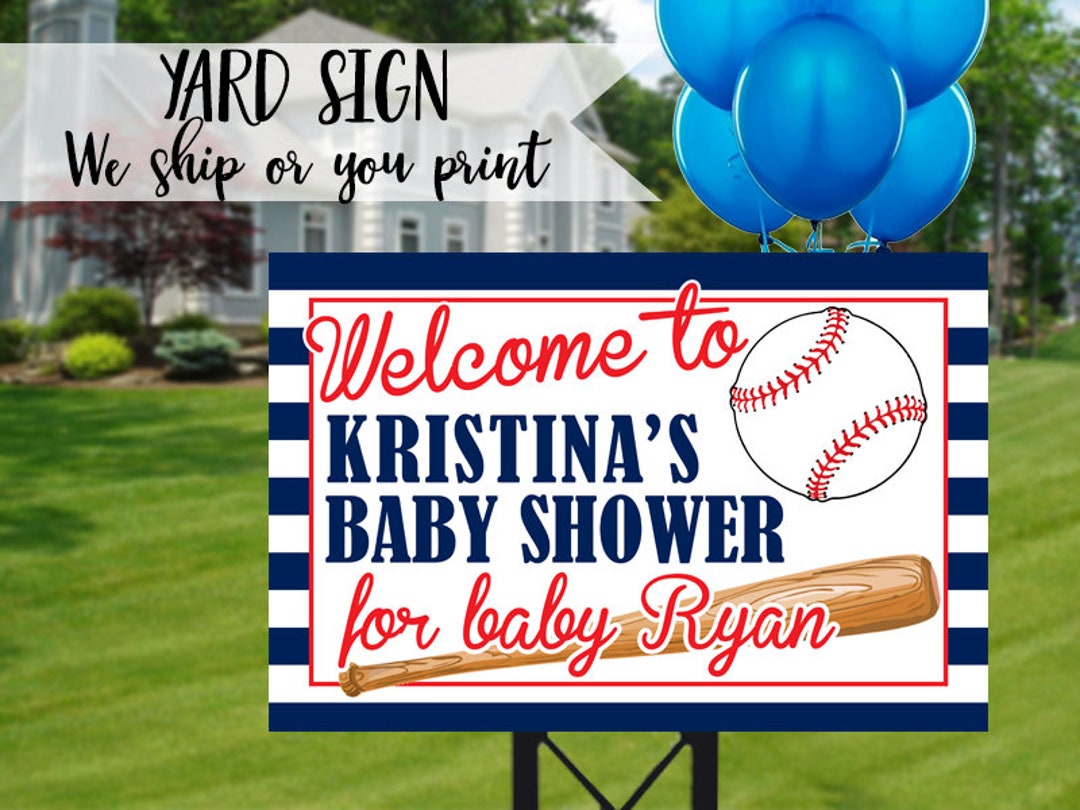 Baseball Baby Shower Sign, Baseball Baby Shower Yard Sign, Baseball ...