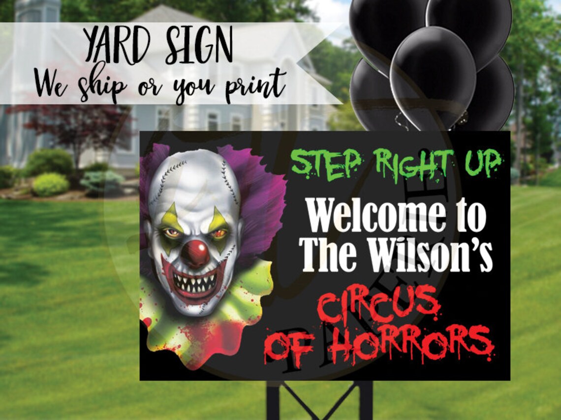 Scary Clown Welcome Sign Haunted Circus Sign Halloween - Etsy