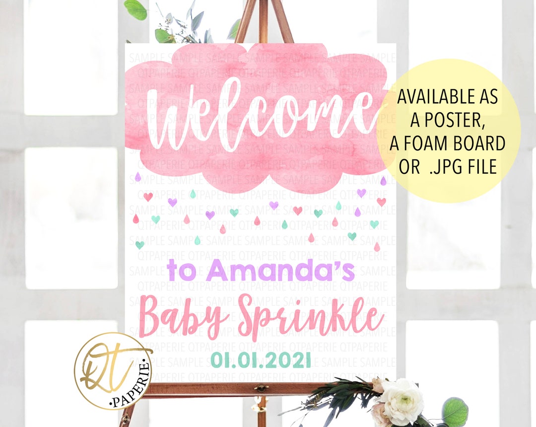 Baby Sprinkle Welcome Sign, Sprinkle Baby Shower Sign, Rain Shower ...