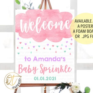 Baby Sprinkle Welcome Sign, Sprinkle Baby Shower Sign, Rain Shower ...