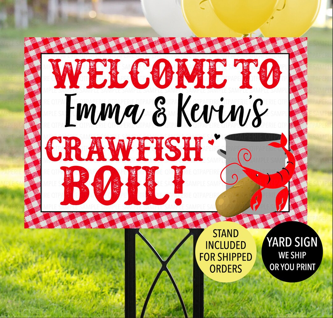 Crawfish Boil Welcome Sign, Crawfish Couples Shower Sign, Crawfish ...