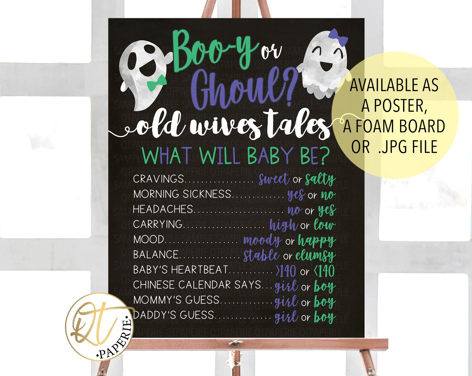 Ghost Gender Reveal Sign Printed Ghost Old Wives Tales | Etsy