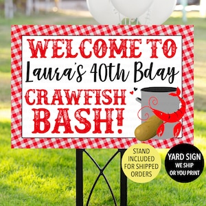 Crawfish Boil Birthday Welcome Sign, Crawfish Birthday Sign, Crawfish ...
