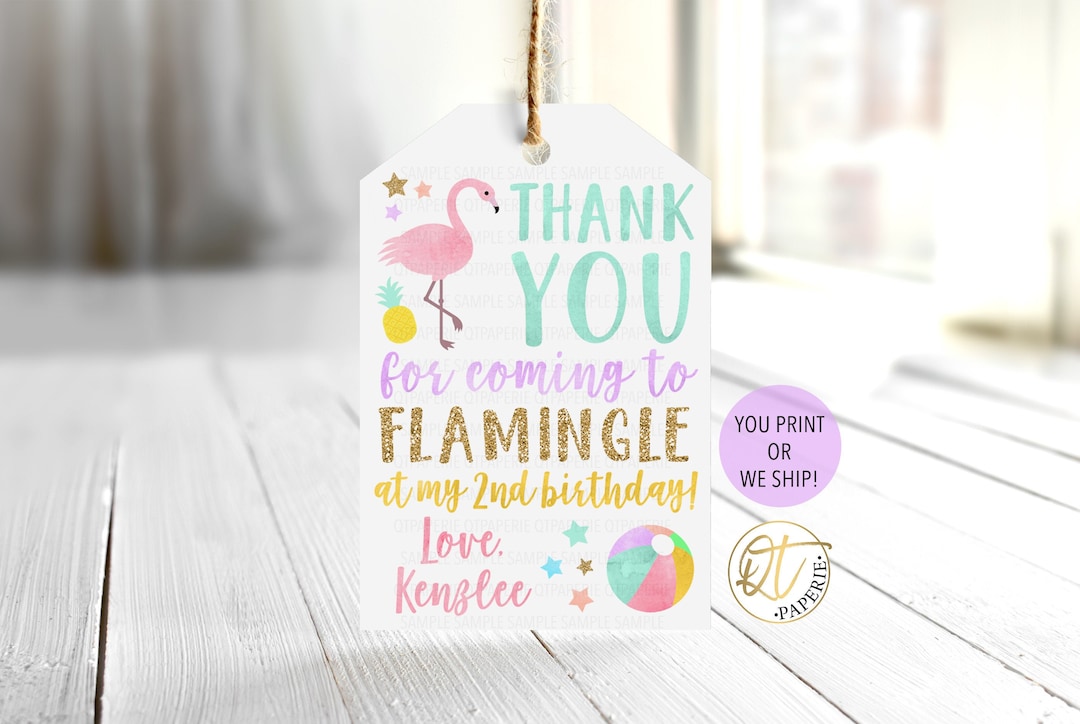 Flamingo Favor Tag, Flamingle Thank You, Flamingo Birthday Favor Tag ...